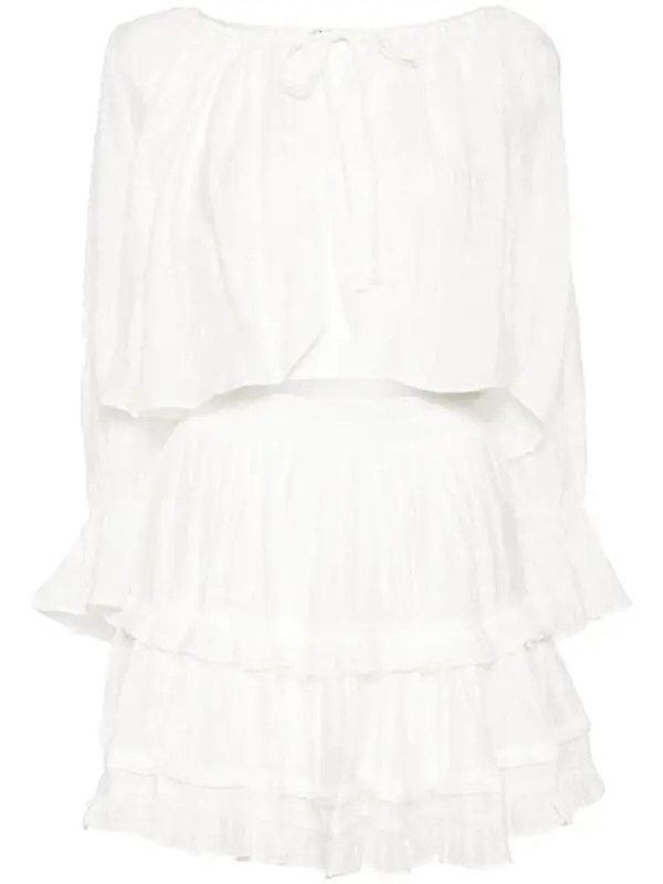B+AB Ruffled Muslin Co-ord Set - White