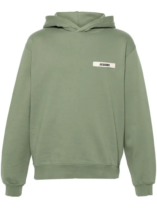 Jacquemus La Hoodie Gros Grain Cotton Hoodie - Green