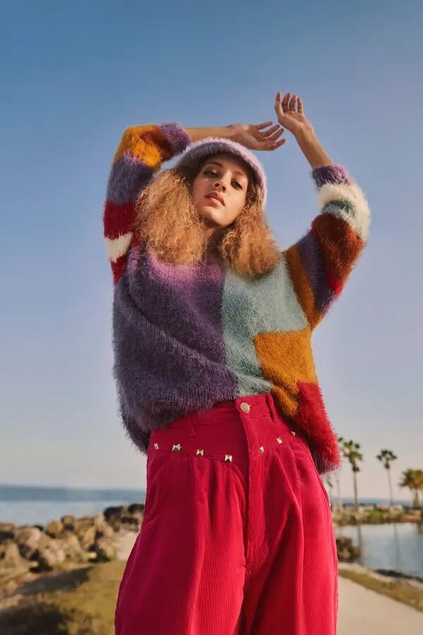 VALENTINA SHAH Sachi Color Block Sweater
