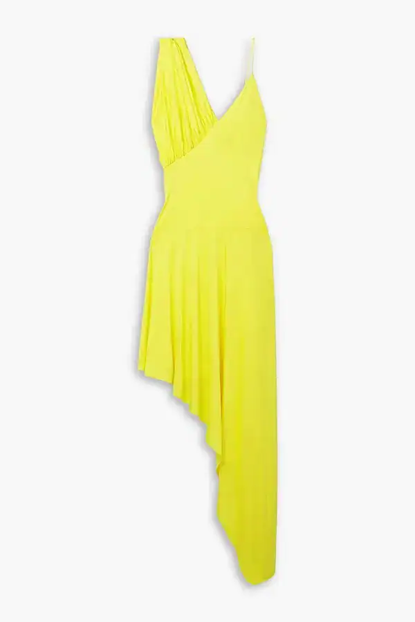 asymmetric draped jersey dress Red Assymetric Draped Jersey Dress main image 0