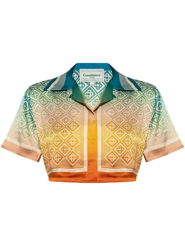 Casablanca Gradient Monogram Cropped Top