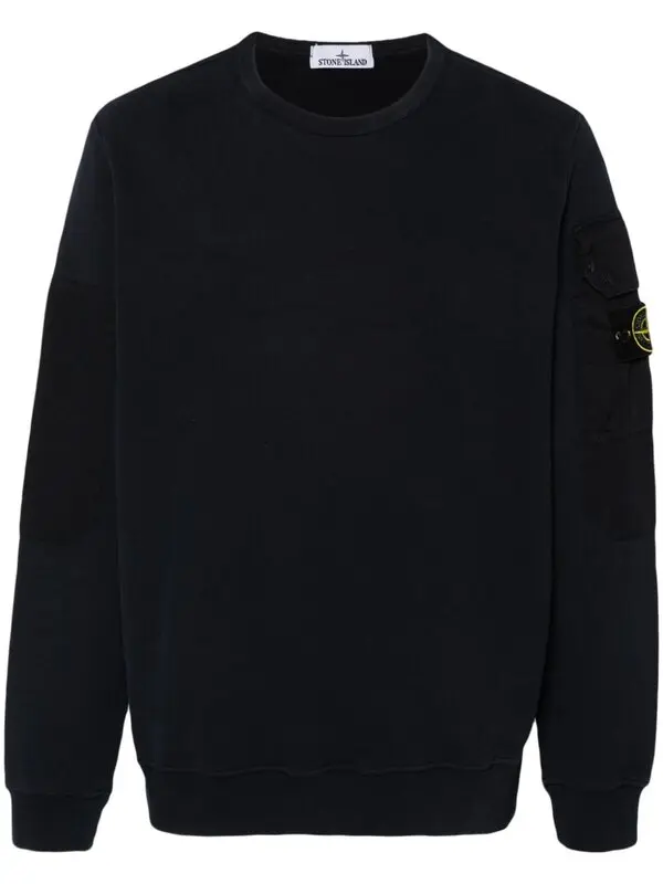 Stone Island Compass-badge Cotton Sweatshirt - Blue