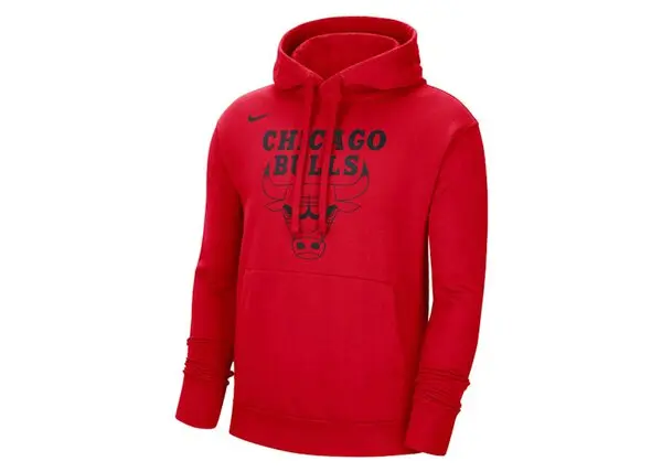 Nike Nba Chicago Bulls Essential Fleece Pullover Loose Fit Hoodie