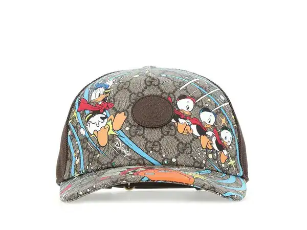 GUCCI × Disney キャップ XL ドナルド Gucci X Disney Donald Duck Print Trucker Cap - Ebony/Beige/Black