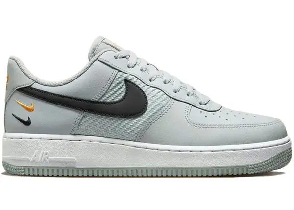 Nike Force 1 Low '07 Double Mini Swoosh Sneakers - Wolf Grey/university Gold/white