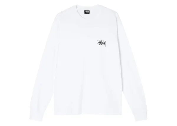 StÜssy Basic Long Sleeve Tee Shirt - White