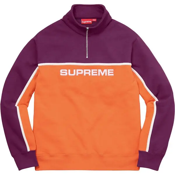 Supreme 2tone Half Zip Sweatshirt - Bright Orange