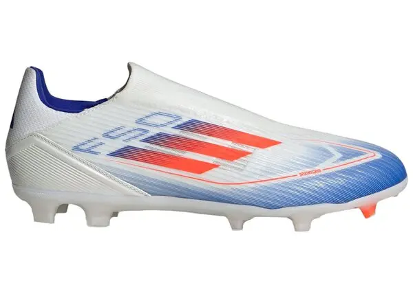 Adidas F50 League Laceless Firm Ground Cleats - Cloud White/solar Red/lucid Blue