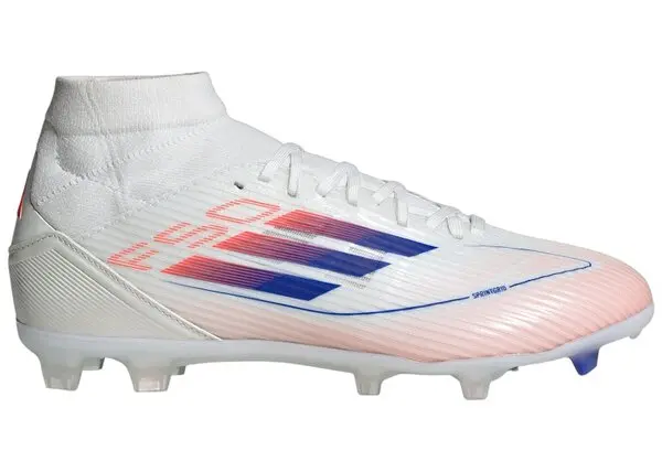 Adidas F50 League Mid-cut Firm Ground Sneakers - Cloud White/lucid Blue/solar Red