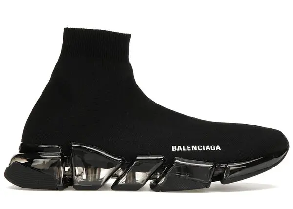 Balenciaga Speed 2.0 Clear Sole Sneakers - Black/white