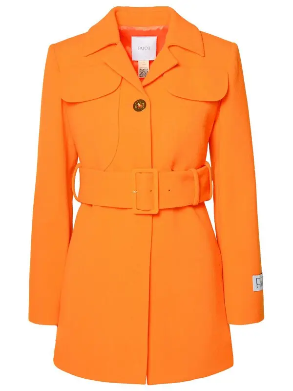 Patou Virgin Wool Coat Orange Editorialist