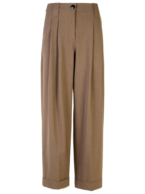 GANNI Shiitake Viscose Blend Pants