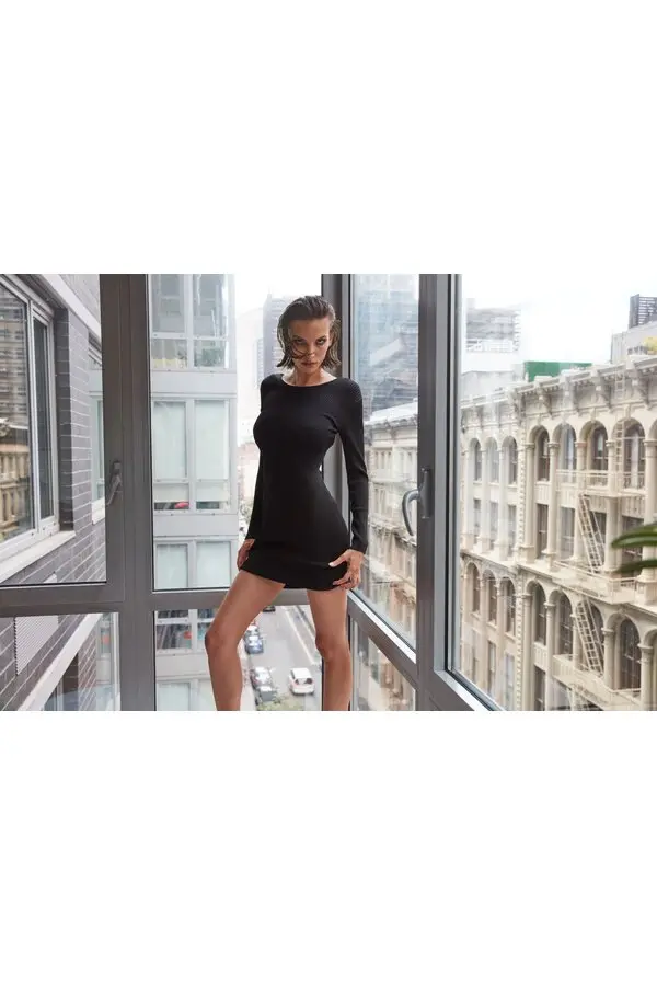 Yigal AzrouL Mini Knit Dress - Natural | Editorialist