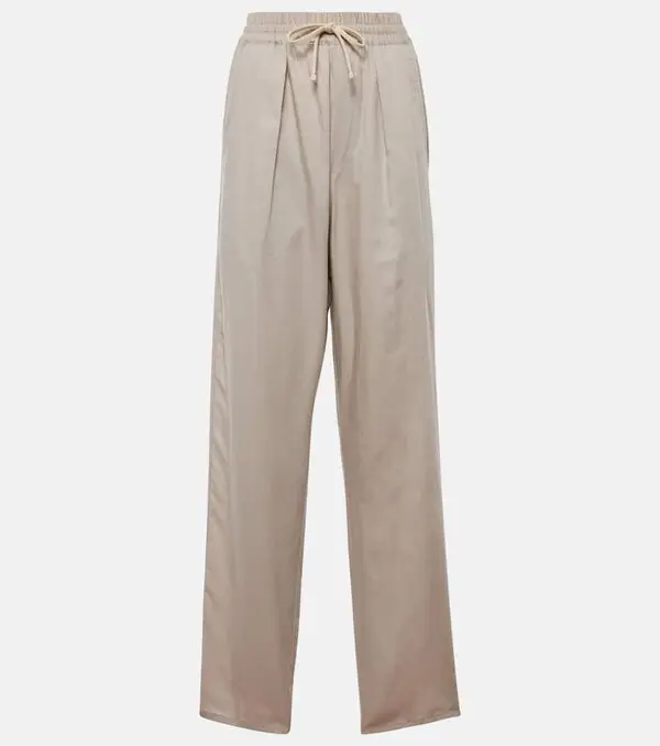 MARANT ETOILE Cotton Straight-leg Trousers - White