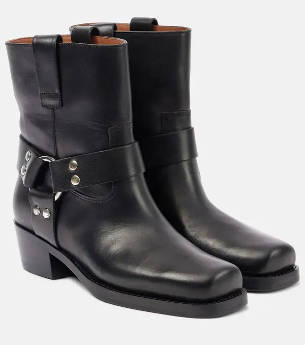 Paris Texas Roxy 45 Leather Biker Boots - Black