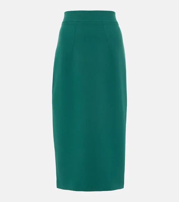 Safiyaa Hokuku Crêpe Pencil Skirt - Green