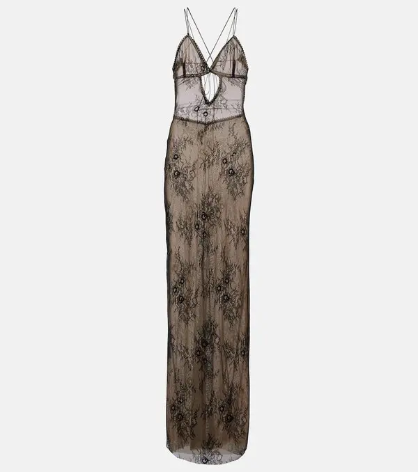 Bananhot Alora Lace Maxi Dress In Black - 30% Off | Editorialist