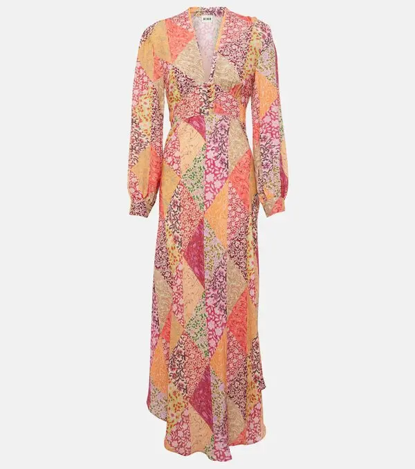 Rixo Trula Patchwork CrêPe Maxi Dress In Multicoloured - 40% Off ...