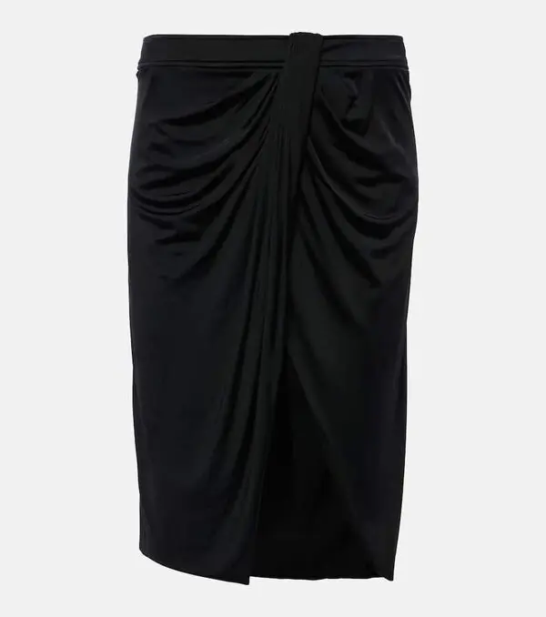 TOM FORD Draped Jersey Midi Skirt