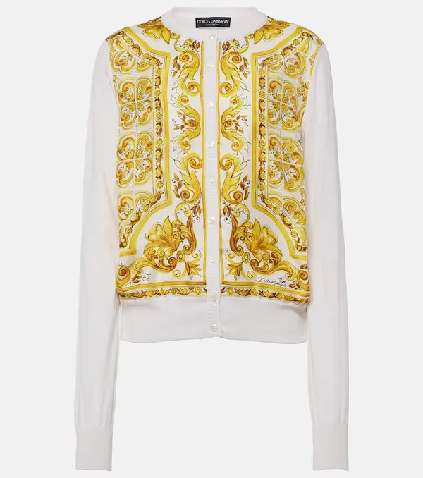 Dolce & Gabbana Majolica Print Silk Twill Cardigan - Multicoloured