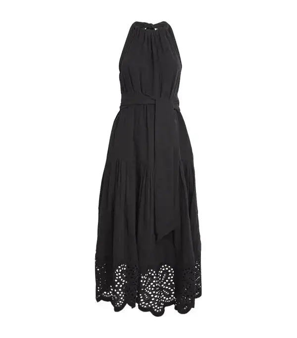 Me+Em Cotton Cheesecloth Maxi Dress - Black | Editorialist