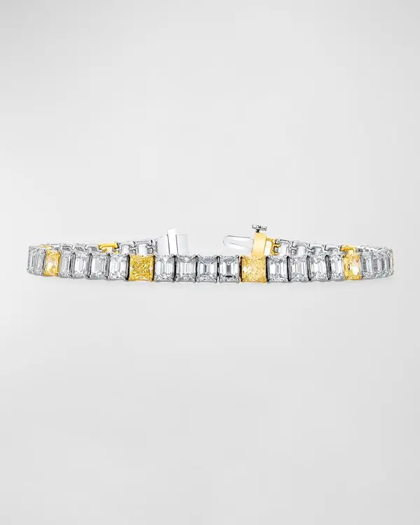 Neiman Marcus Platinum And 18k Gold Diamond Bracelet