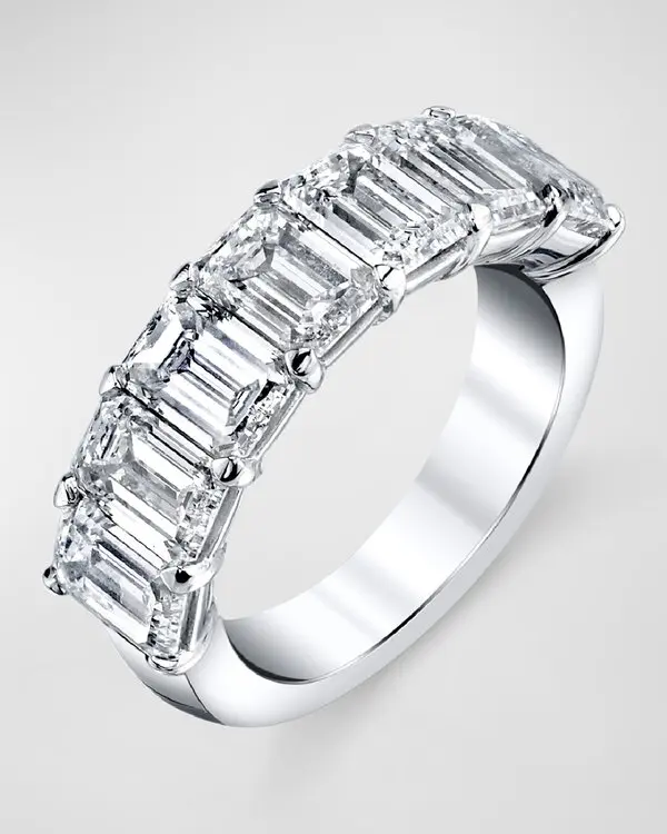 Neiman Marcus Band With 2.30ct Emerald Cut Diamonds - Platinum