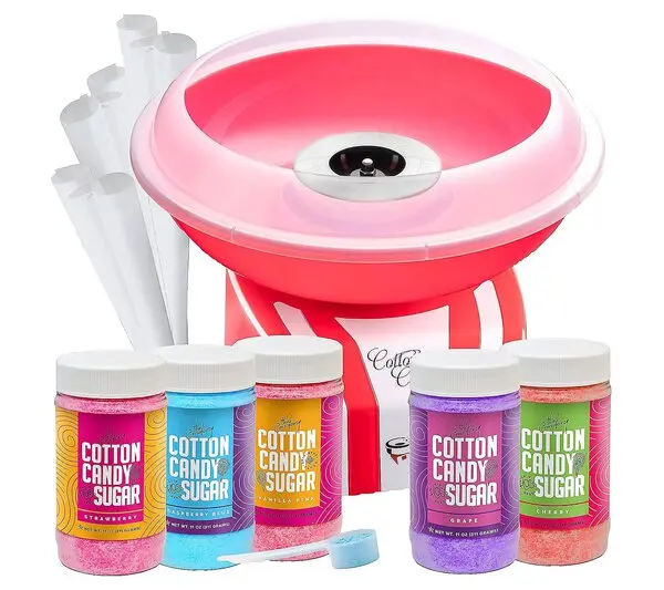 THE CANDERY Cotton Candy Machine And 5 Sugar Fl Oss Bundle
