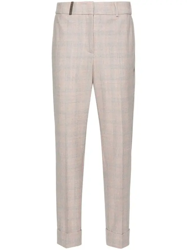 Peserico Bead-embellished Virgin Wool Blend Trousers