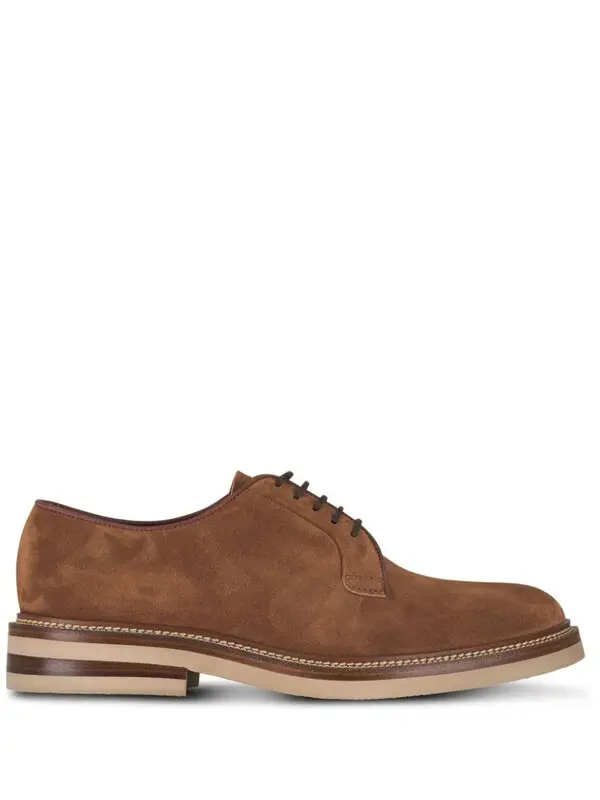 Brunello Cucinelli Suede Derby Shoes - Brown