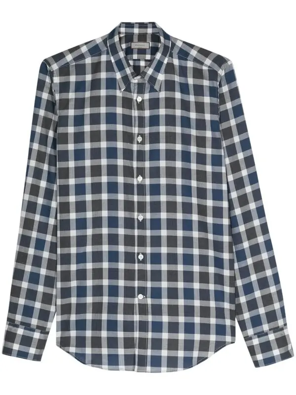 Canali Check-pattern Cotton Shirt