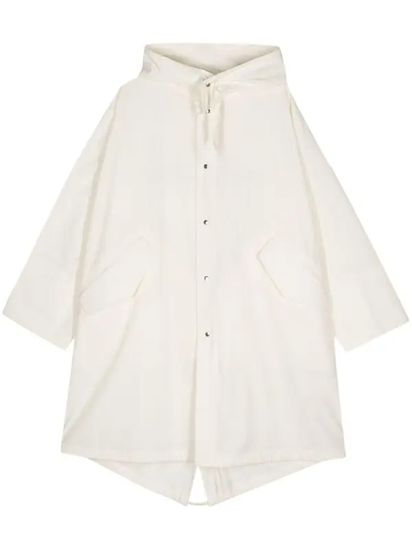 JIL SANDER Logo-print Hooded Coat - White