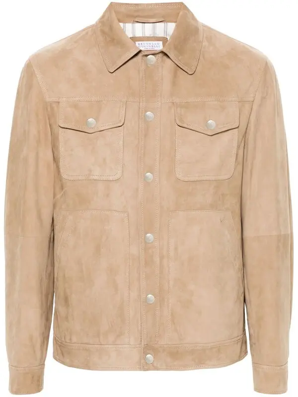 Brunello Cucinelli Long-sleeve Suede Jacket