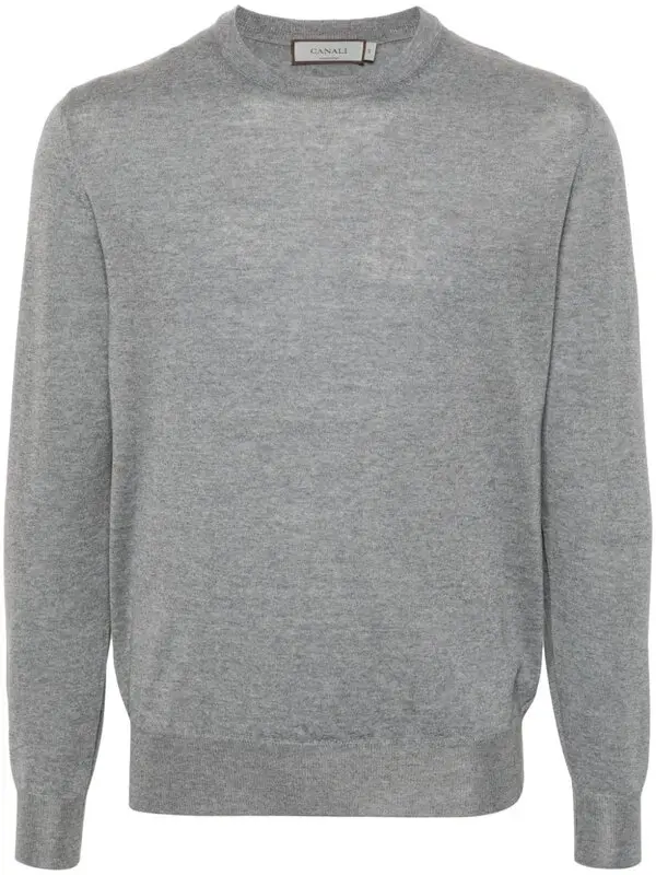 Canali Fine-knit Merino Jumper - Grey