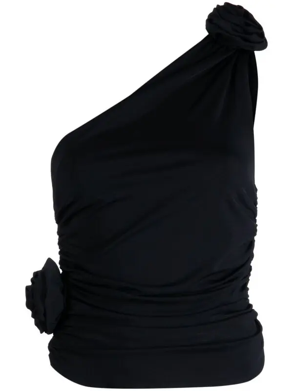 Magda Butrym Floral-appliquéd Top - Black