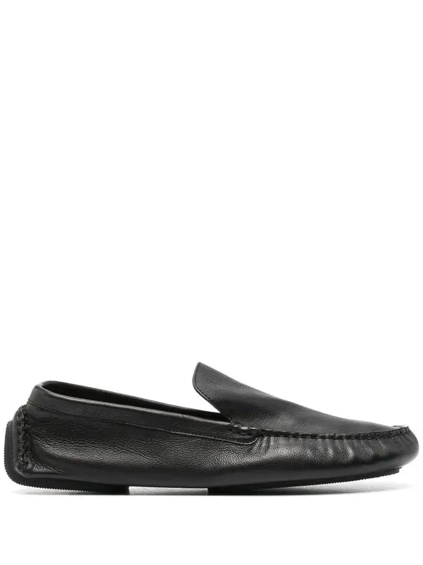 THE ROW Lucca Leather Loafers - Blk - Black