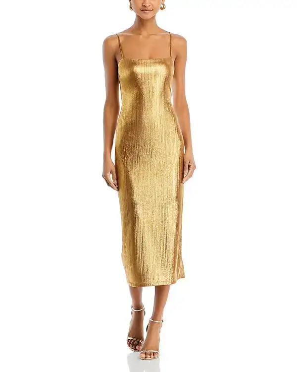 venus gold dress Gold Venus Wet Look Dress main image 1