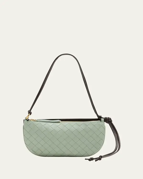 Bottega Veneta Gemellini Double Leather Pouch Bag - Light Green Multi
