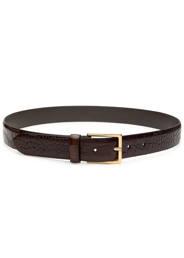 Anderson's Crocodile-effect Leather Belt