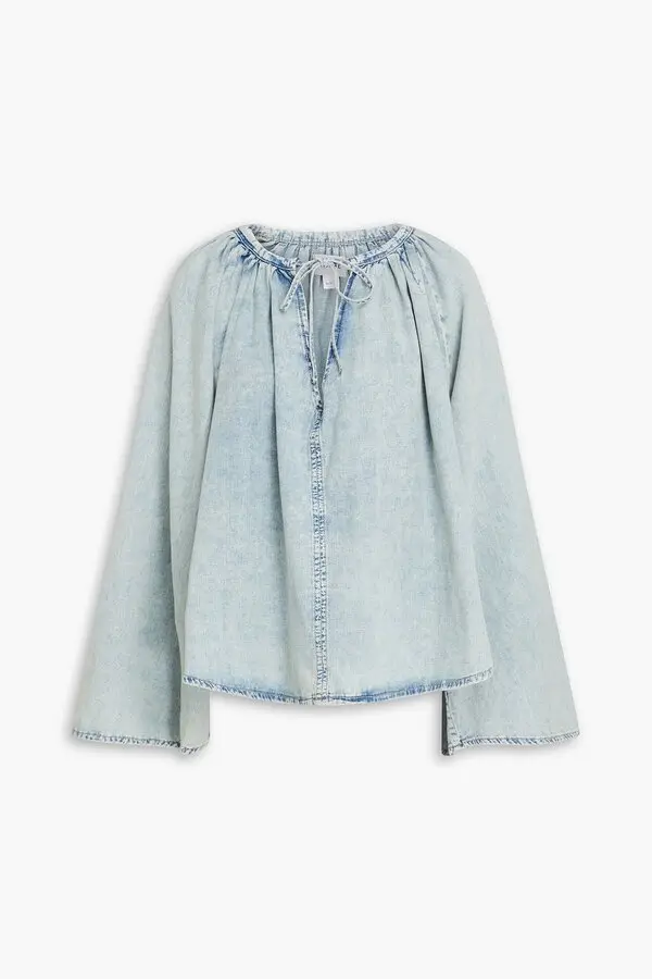 FRAME Faded Chambray Blouse - Light Denim