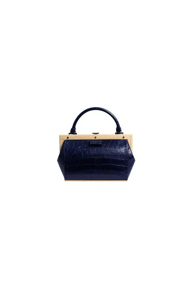 Perrin Le Bavolet Exotic Handbag In Navy - 50% Off 