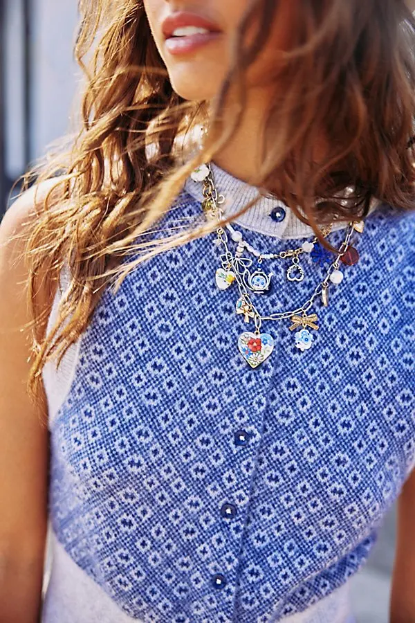 Free People Maxamillion Charm Necklace - Coquette Candy
