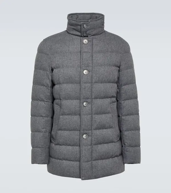 Herno Cashmere-blend Puffer Jacket - Grey