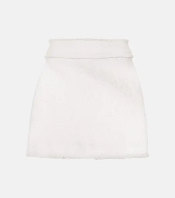 Dolce & Gabbana Cotton-blend Tweed Miniskirt - White