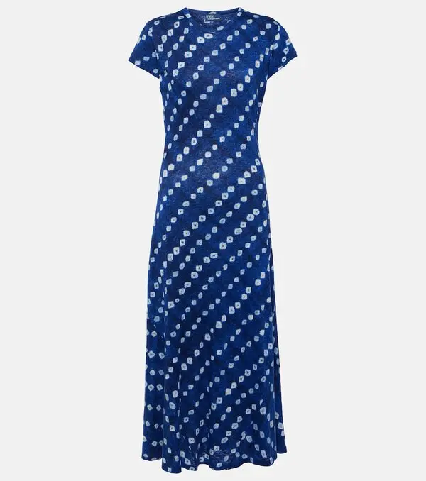 Ralph Lauren Linen Maxi Dress In Blue - 20% Off | Editorialist