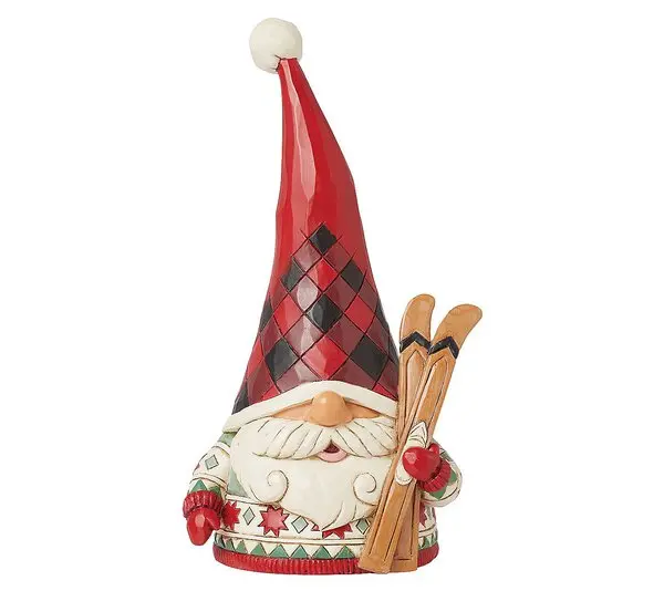 JIM SHORE Highland Glen Gnome Skis Fig