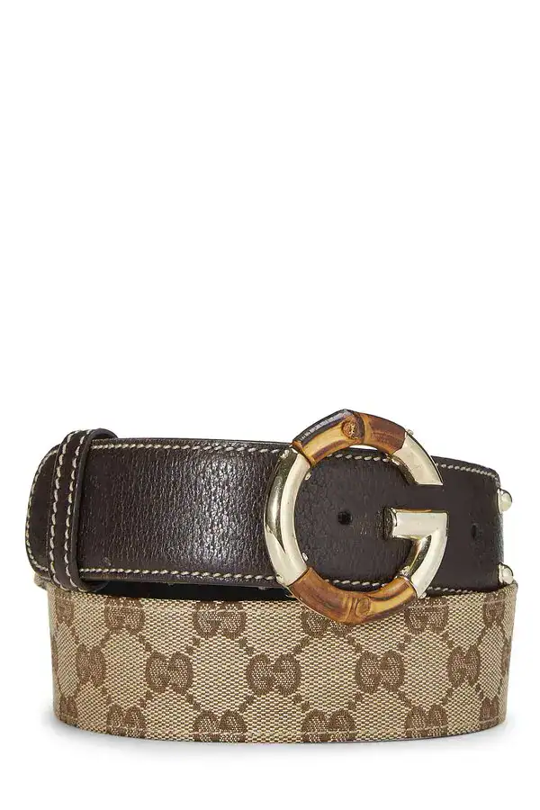 Gucci Original Gg Canvas Bamboo Belt 85 Brown Editorialist
