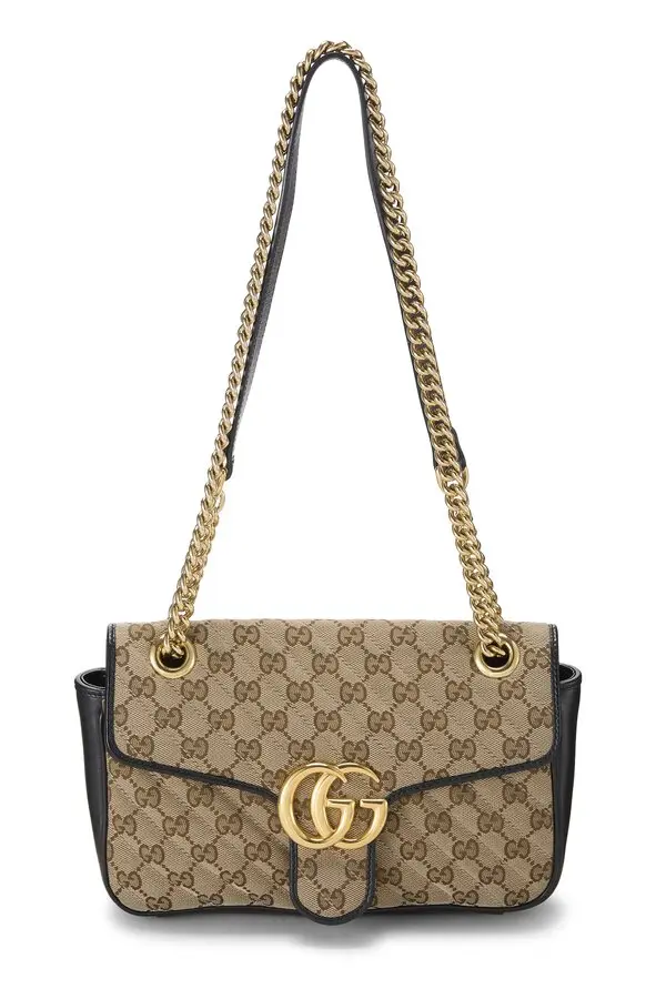 Gucci Small Original Gg Canvas Marmont Shoulder Bag - Beige