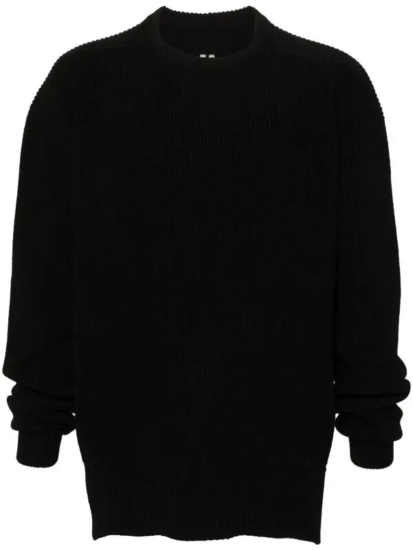 Rick Owens Fisherman-knit Virgin Wool Jumper - Black