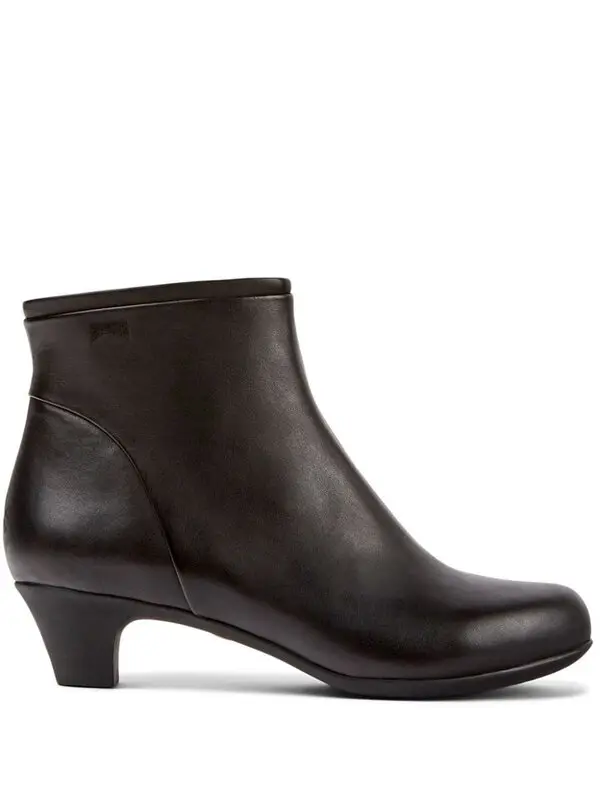 Camper Helena Leather Ankle Boots - Black